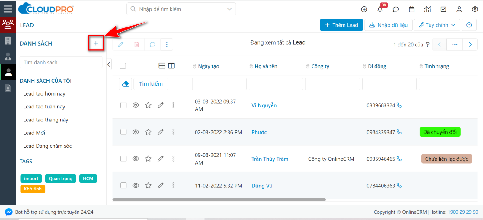Gửi Zalo Miễn phí – Hướng dẫn sử dụng CloudPRO CRM